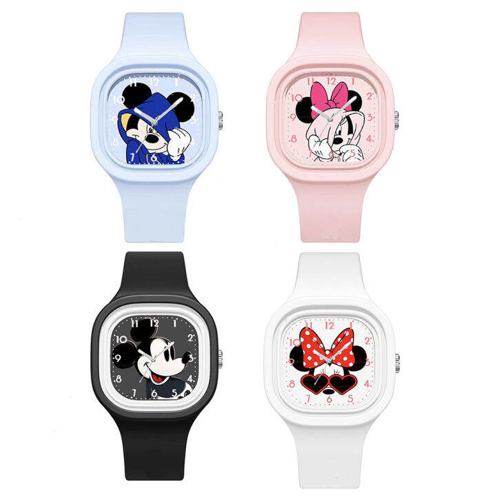 【DSJ】Cute Cartoon Mickey Watch Minnie Mouse Wristwatch Student Glow ...