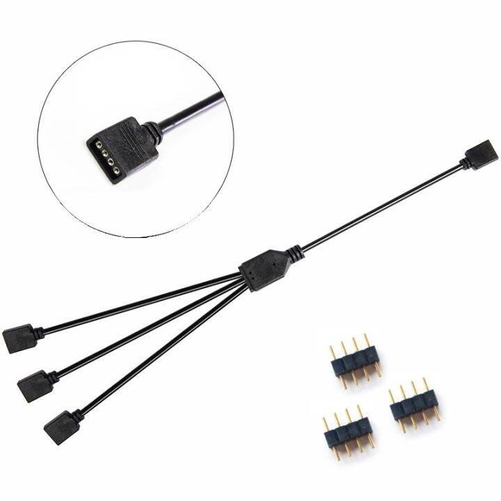 3PIN 4PIN RGB fan Splitter Convert Cable Connector 1 to 1 2 3 4 RGB fan ...