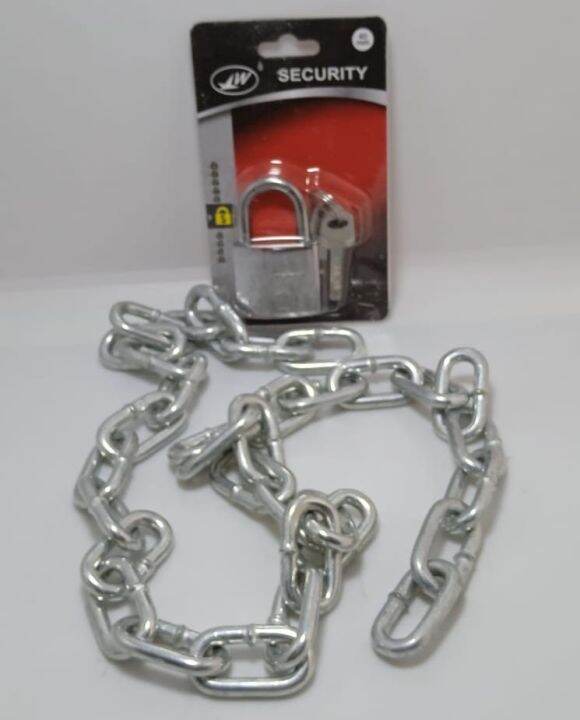 Paket hemat !! Rantai Besi Kapal 6 mm ( 1/4 inch) + Gembok Stainless 40 ...