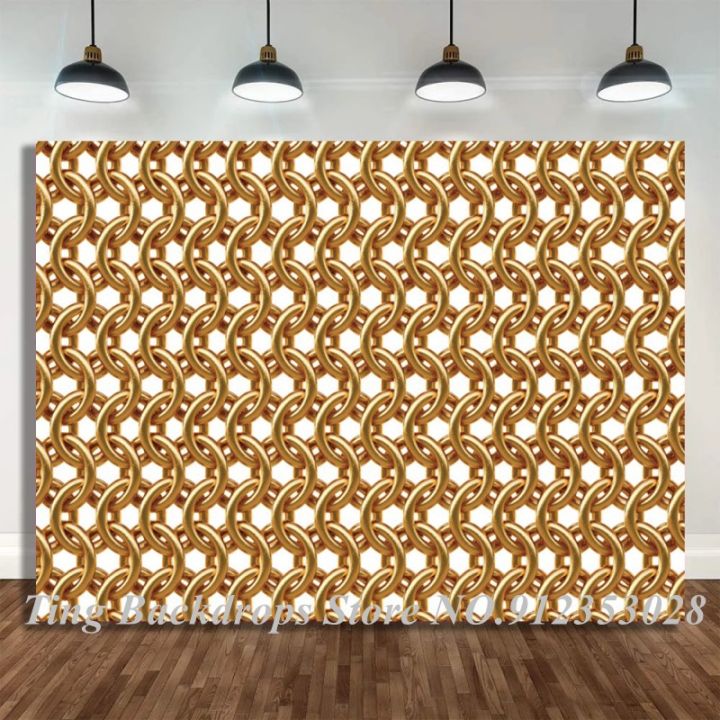 Gold Chain Pattern Background Photography Girl Prom Party Portrait ...