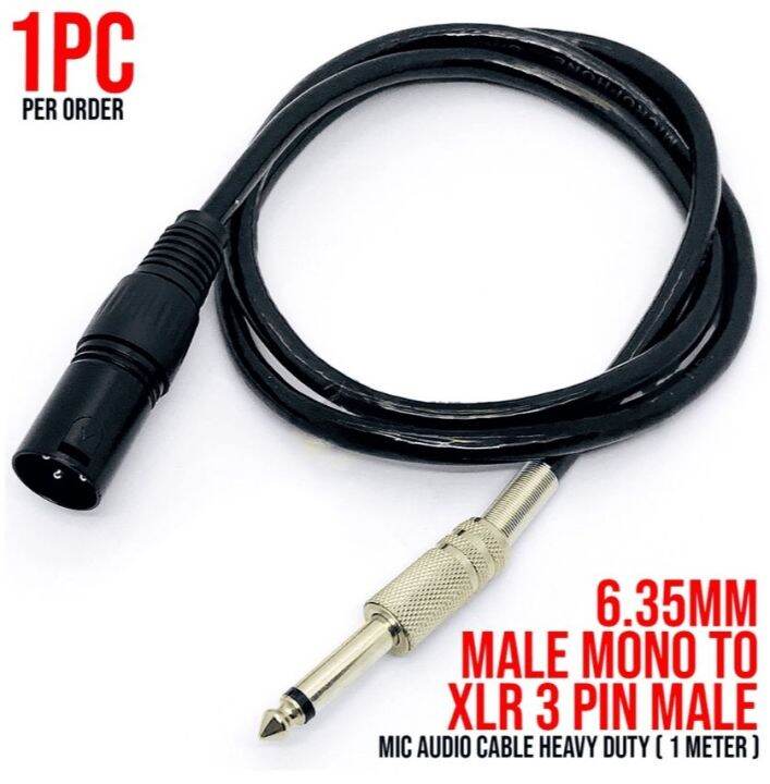 6.35mm Male Mono to XLR Male Microphone Cable Audio Mic Cable High ...