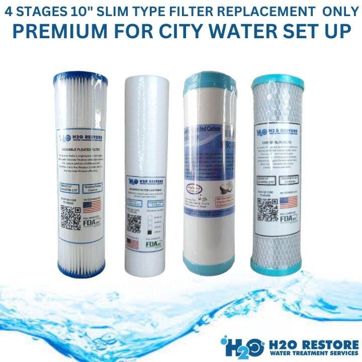 Water Filter Replacement for 4 Stages 10" Slim Type used for Water ...