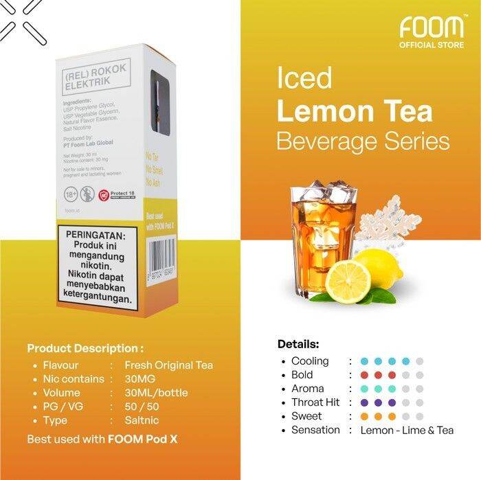 Foom Iced Lemon Tea Salt Nic 30ML by Foom Lab - Liquid Foom | Lazada ...