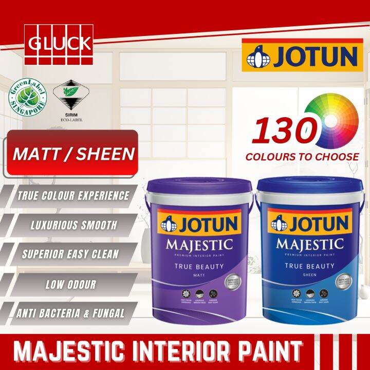 Jotun Majestic Interior Paint Matt / Sheen for Walls (Colour 1 - 80 ...