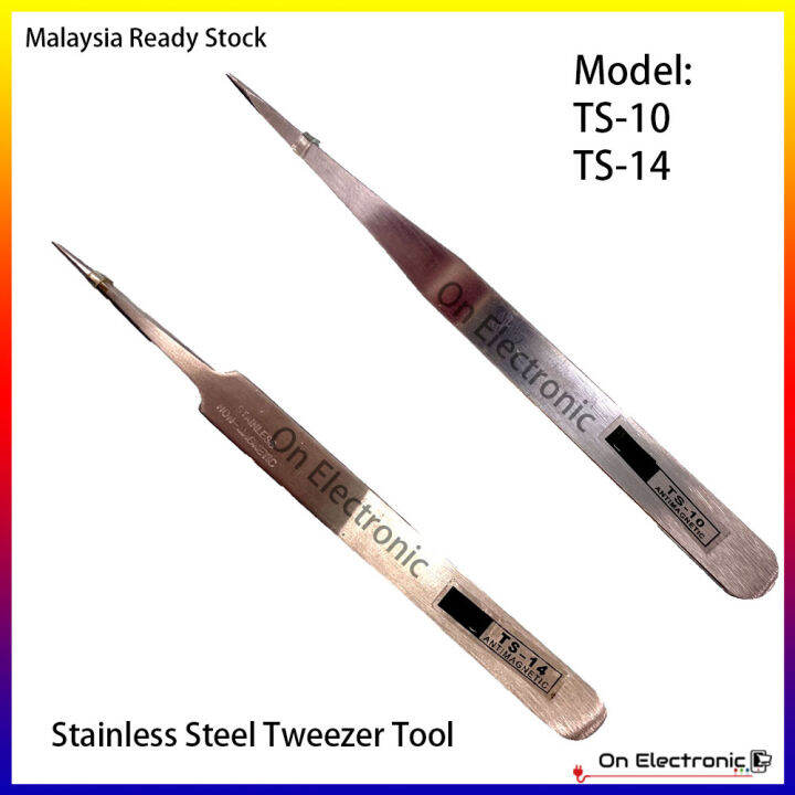 Stainless Steel Tweezer Tools Anti-static TS-10 TS-14 High Quality | Lazada