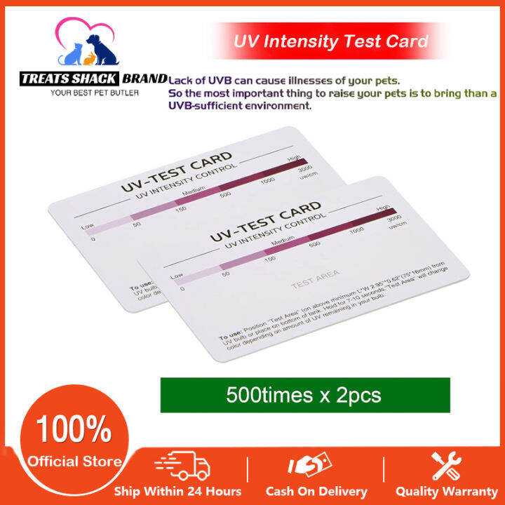 2Pcs UV Intensity Test Card Ultraviolet Sensor Test Strips Reptile UVB ...