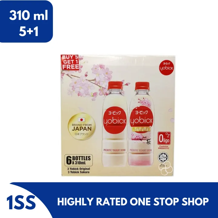 Yobick Original & Sakura Yogurt Drink 310ml, 5+1 Promo Pack | Lazada PH