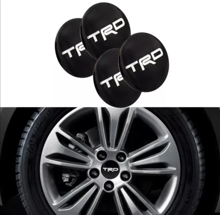 TRD - TOYOTA logo Car Wheel Center Hub Cap Sticker Emblem 04 pcs 56mm ...