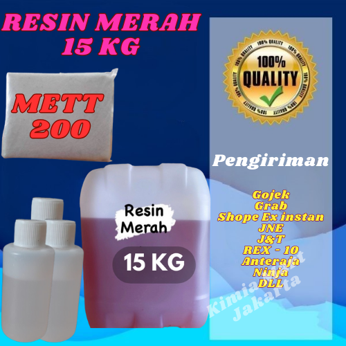 RESIN MERAH 15 kg + 300gr katalis +mett 200 3kg | Lazada Indonesia
