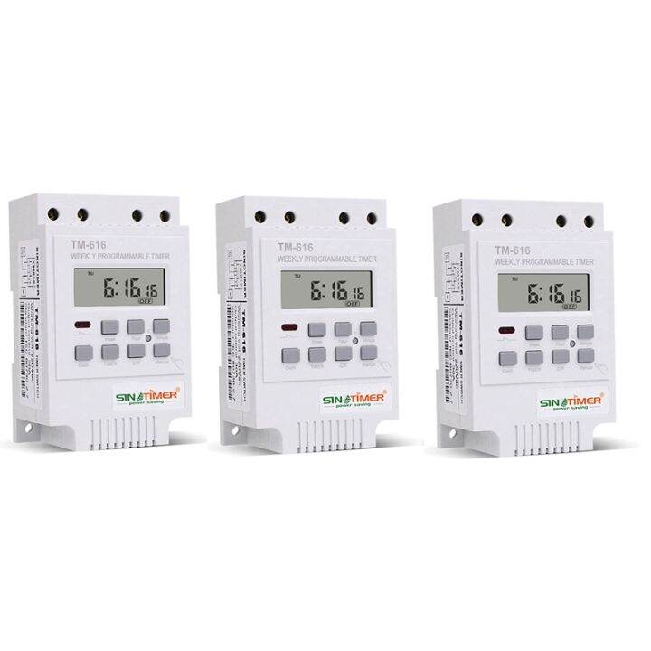 3x Sinotimer Tm616w 2 30a 220v Electronic Weekly Programmable Digital Time Switch Relay Timer