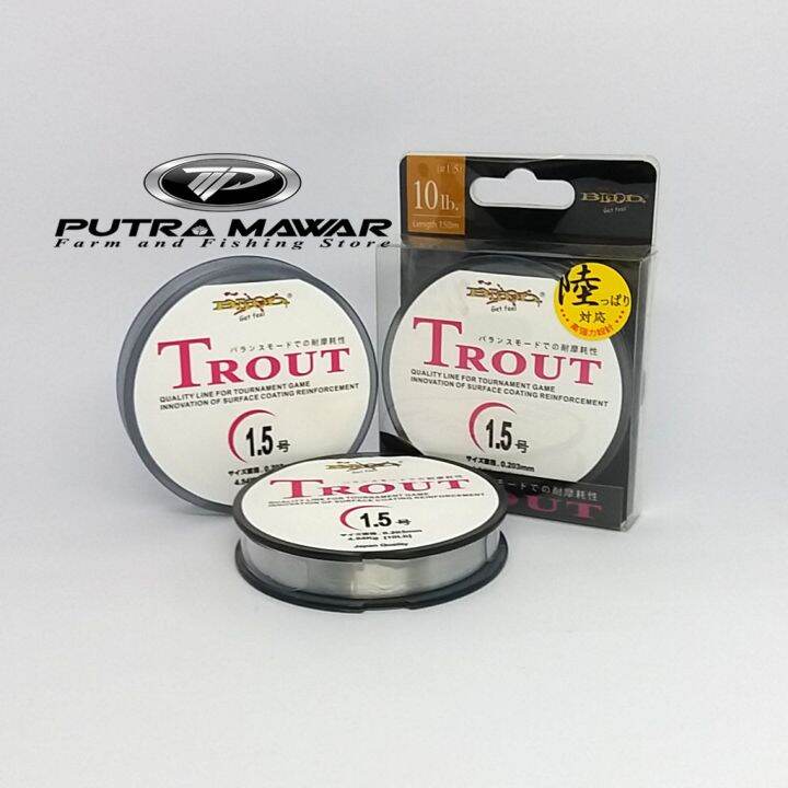 Senar Pancing Blood Trout 150m atau Knur Kenur Tali Super Kuat Anti ...