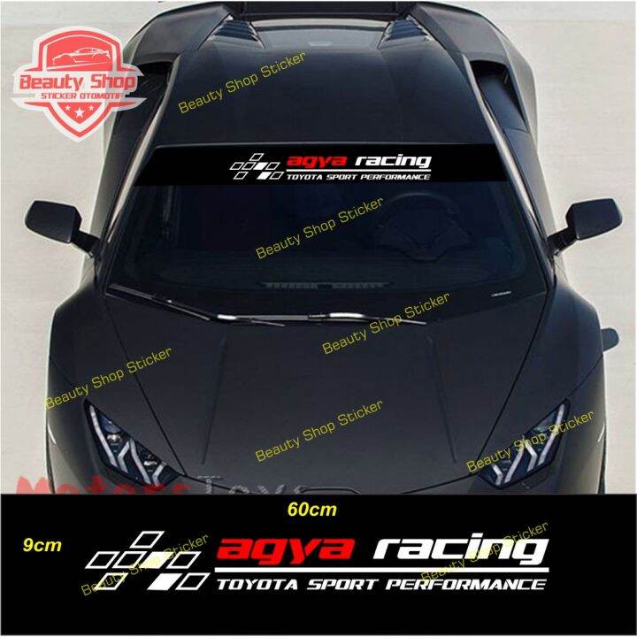 stiker agya racing sport kaca depan/belakang cutting sticker toyota ...