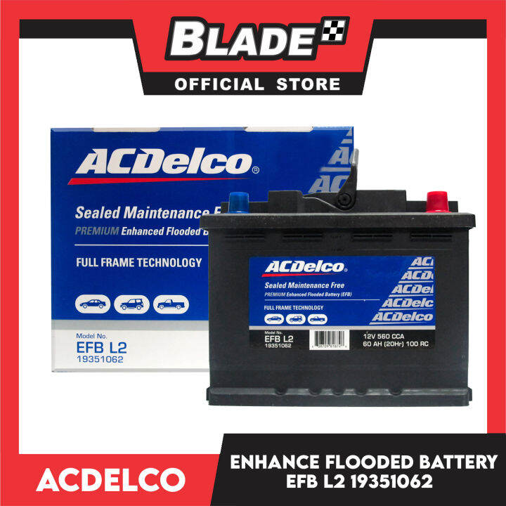 ACDelco Sealed Maintenance Free Premium Enhance Flooded Battery EFB L2 ...