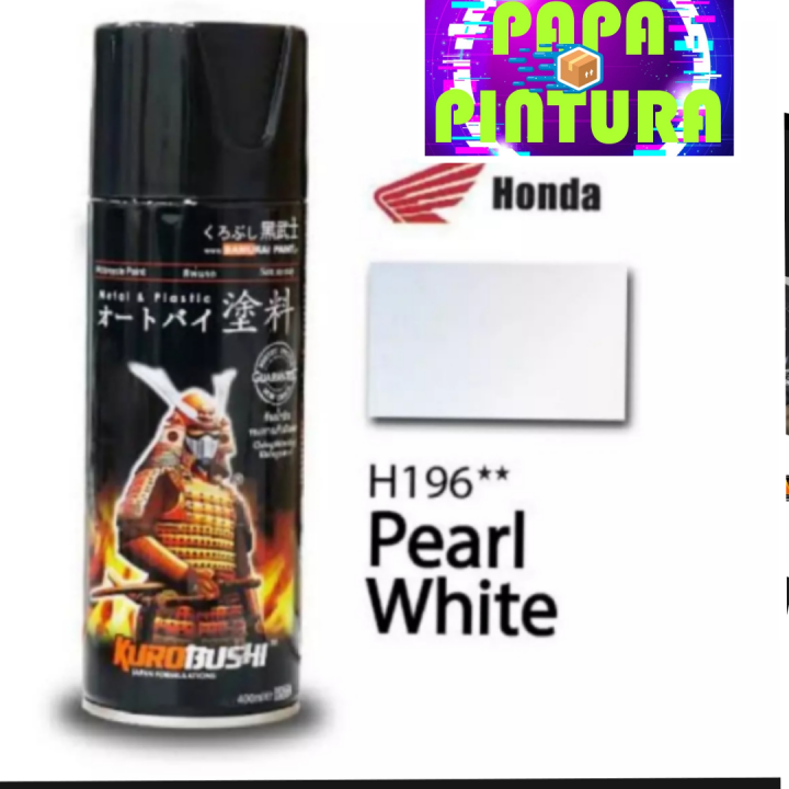SAMURAI SPRAY PAINT PEARL WHITE H196** ( HONDA SINGLE COLORS ) 400ML ...