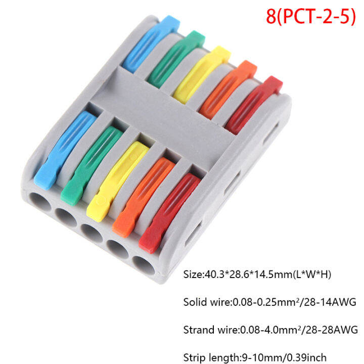 LEI 5PCS Wire Connectors PCT-222 Terminal Block Conductor SPL-2/3 Push ...