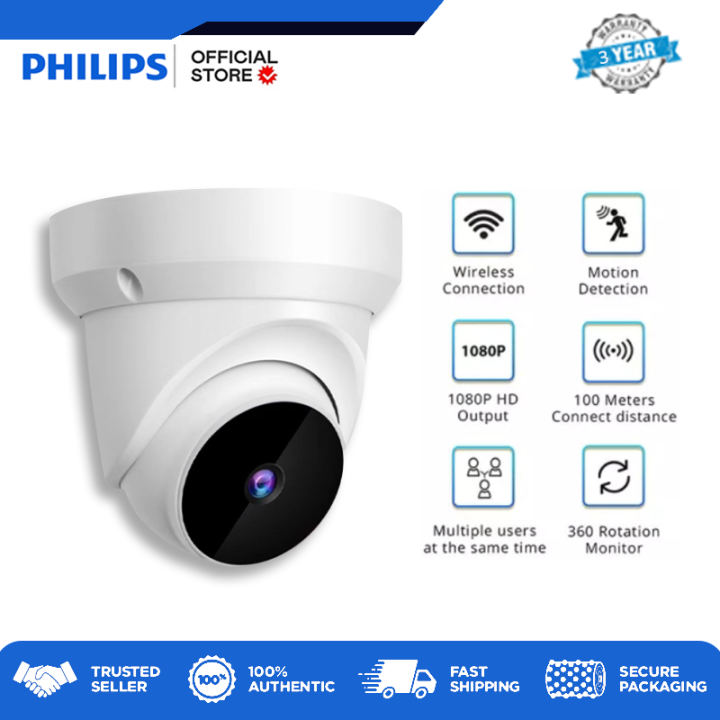 PHILIPS 3MP Indoor CCTV IP Wifi Camera Wireless Security Smart ...