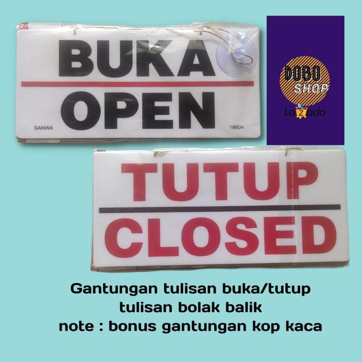 OPEN CLOSE SIGN BOARD AKRILIK MURAH BERKUALITAS TULISAN OPEN CLOSE ...