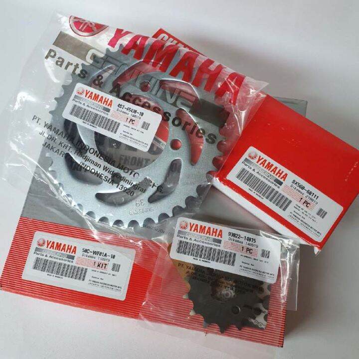 ORIGINAL YAMAHA CHAIN AND SPROCKET SET 14T/38T/428 FOR SNIPER MX 135 ...