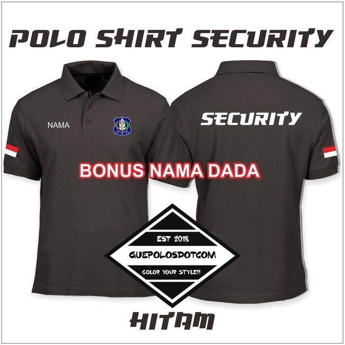 KAOS POLO SECURITY kode 06 NEW FONT - BAJU POLO SHIRT SECURITY KAOS - M ...