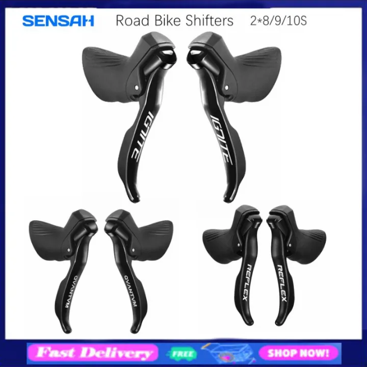Sensah Ignite Road Bike Shifters 2x8 2x9 2x10 Speed Brake Lever 16/18/20 Speed Bicycle ...