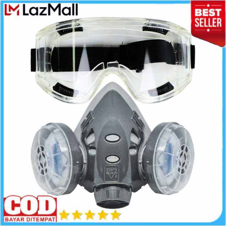 [COD] Masker Gas Respirator Anti Virus Industrial Mask Melindungi Dari ...