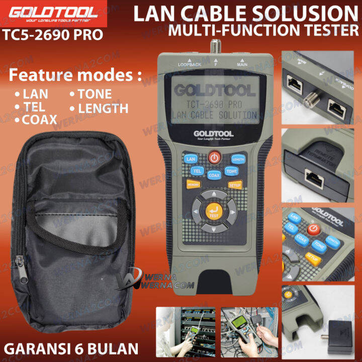 GOLDTOOL Lan Tester Digital TCT-2690 PRO LAN-COAXIAL-TEL tester ...