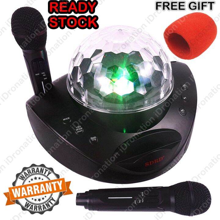 SDRD SD-308 SD308 LED Light Dual 2 Wireless Microphone Portable 3D ...