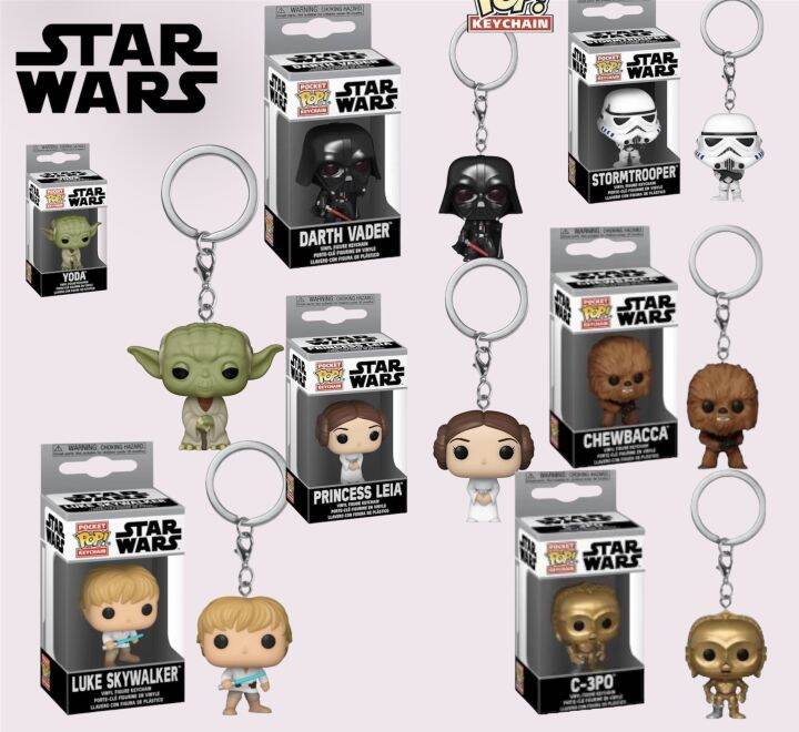 Star Wars - Pocket Pop Keychain (Luke Skywalker, Princess Leia, Darth ...