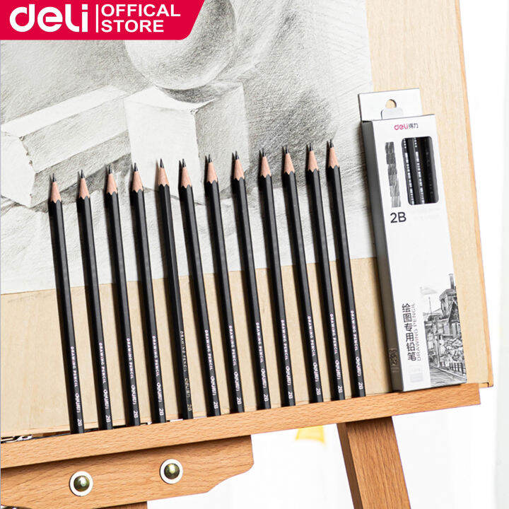 Deli Sketching Pencil Set 2B Professional Graphite Sketching For ...