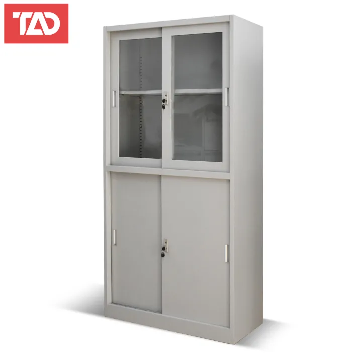TAD FC-04 STEEL FILLING LOCKER CABINET 4 DOOR 5 SHELVES WITH GLASS ...