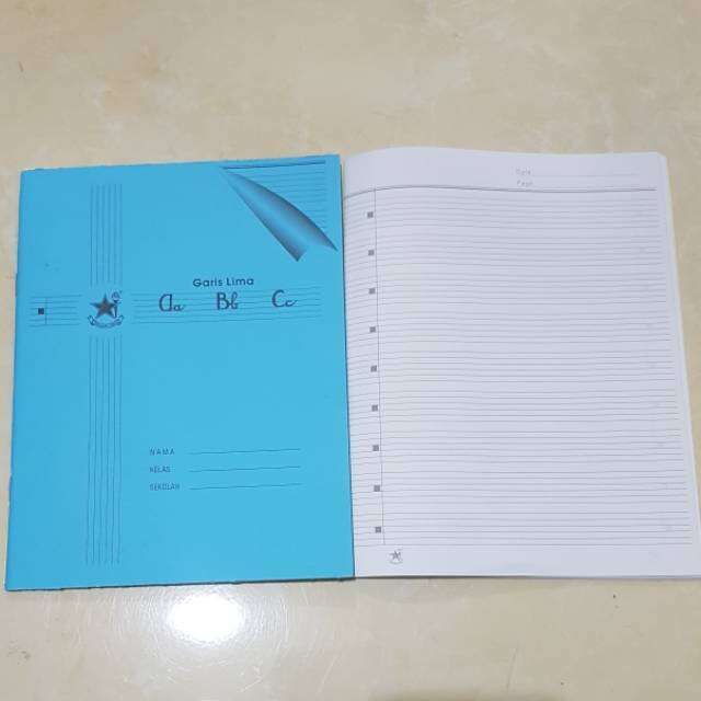 Buku Tulis Garis Lima Elok Latin Nada 38 lembar 10 buku - Bintang Obor ...
