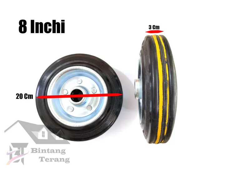 BTS - 1 Pcs Roda Gepeng / Roda Steling / Roda Saja Gerobak Troli Karet ...