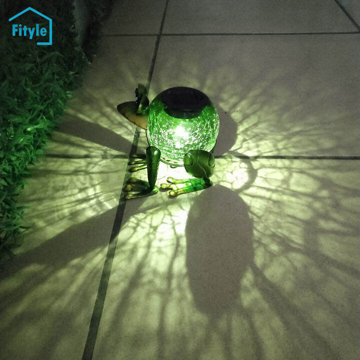 Fityle Garden Decor Lamp Solar Powered Frog Light for Lawn Patio ...