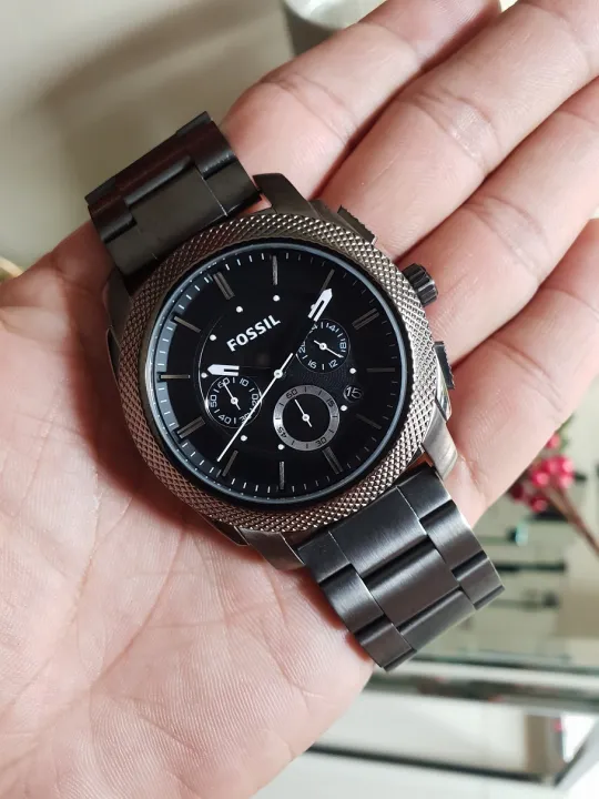 Fossil FS4662 Machine Chronograph Stainless Steel Men's Watch - Smoke ...