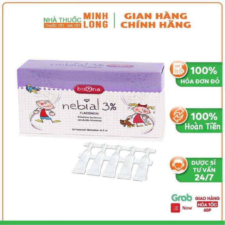 Dung dịch nhỏ mũi Nebial 3% Flaconcini - Hỗ trợ chống sung huyết mũi ...
