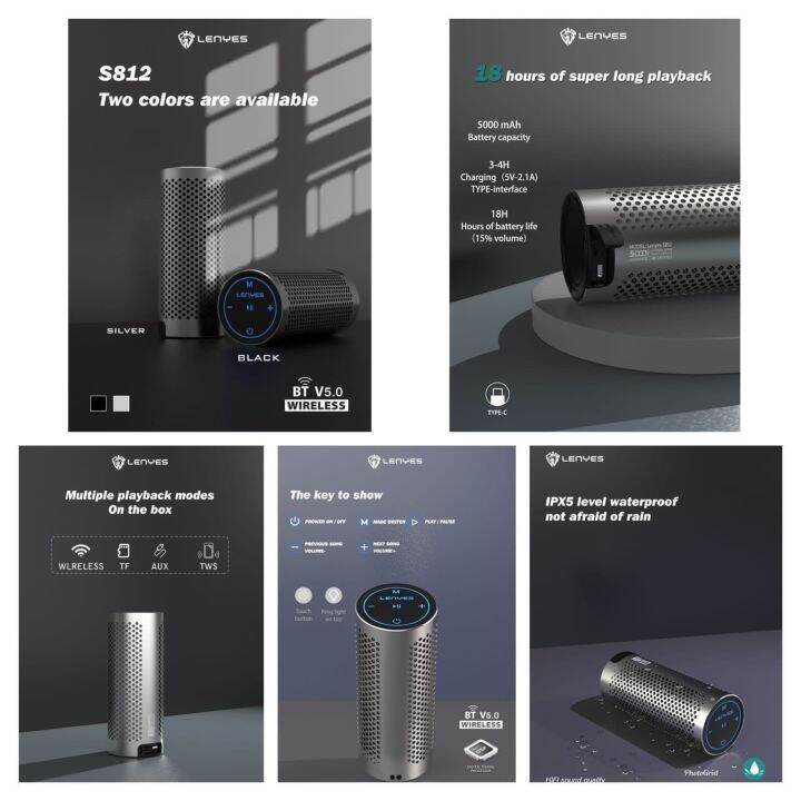 Speaker bluetooth lenyes S812 40W super bass wireless portable | Lazada ...