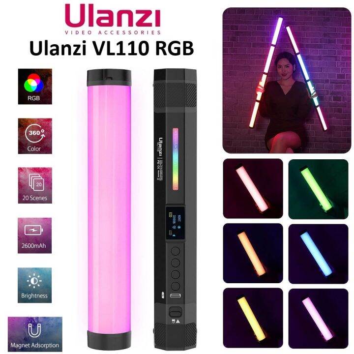 Ulanzi VL110 Magnetic RGB LED Tube Light | Lazada