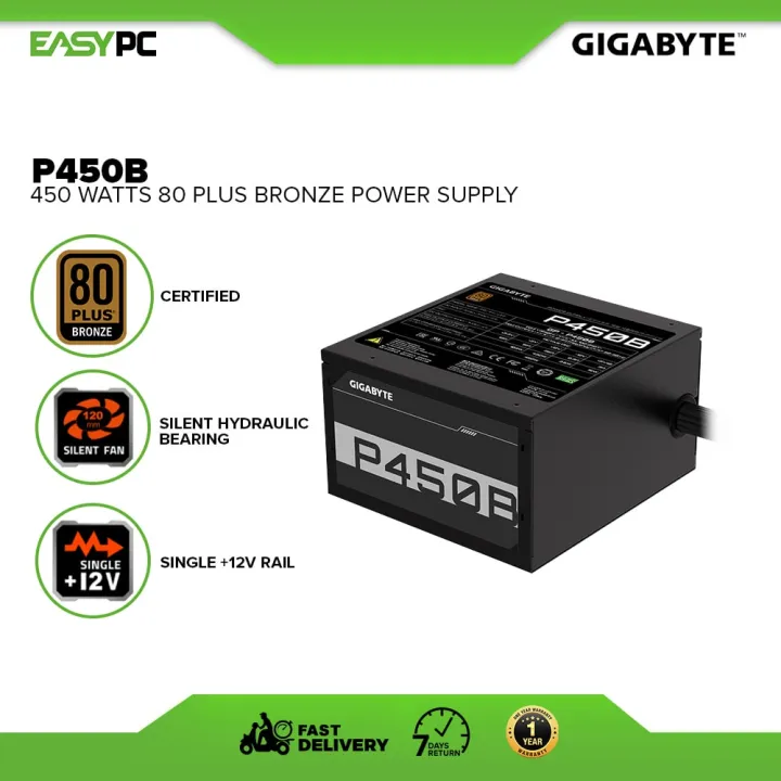 Gigabyte P450B 450 watts 80 Plus Bronze Power Supply, Brand new PSU ...
