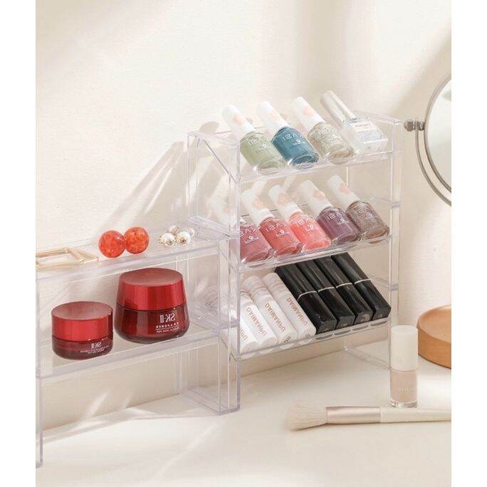 Slanted Base Figurine Display Rack Acrylic Transparent Shelf ...
