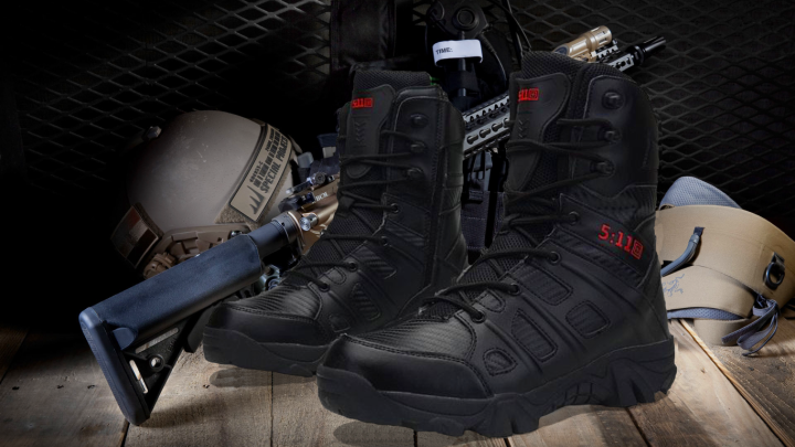 sepatu safety boot arboo PDL MILITER 5.11 SWAT ARMY Kulit Sapi Asli ...