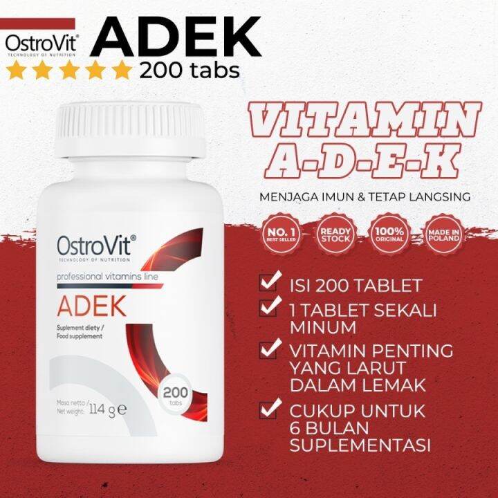 Ostrovit Vitamin A D E K 200 Tablet Suplemen Kulit Mata Tulang Imun