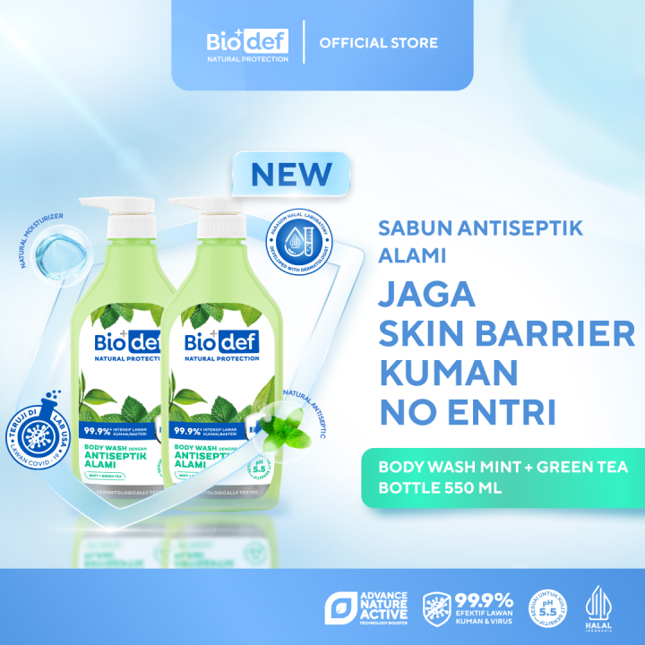 Biodef Sabun Mandi Jaga Skin Barrier Botol Pump 2x550 ml | Lazada Indonesia