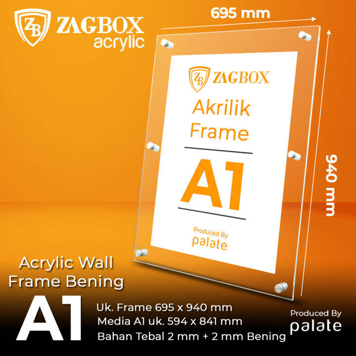 Acrylic / Akrilik Frame Poster / Wall Display Ukuran A1 / 2mm | Lazada ...