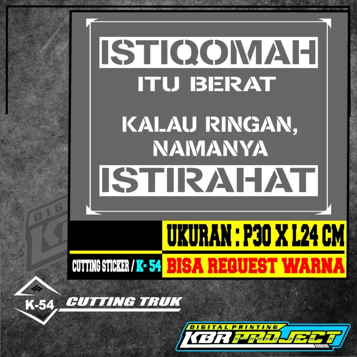 STIKER KACA Cutting Sticker Mobil Stiker Tulisan Kata Kata K-54 ...