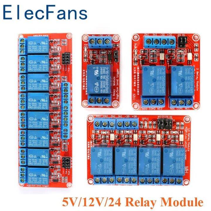 5V 12V 24V 1 2 4 8 Channel Relay Module 1 2 4 8 Way with Optocoupler ...