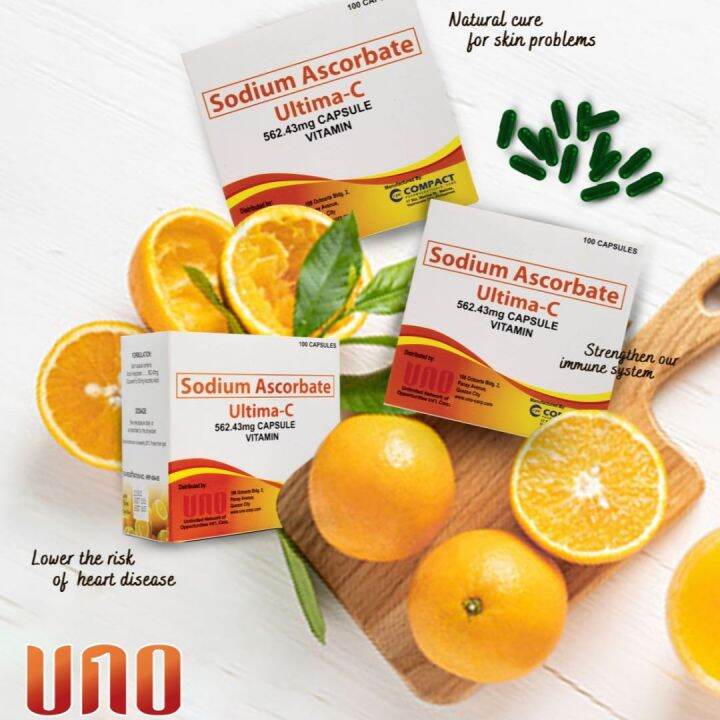 UNO Ultima C Sodium Ascorbate100 capsules Original 1st Health Vitamins ...