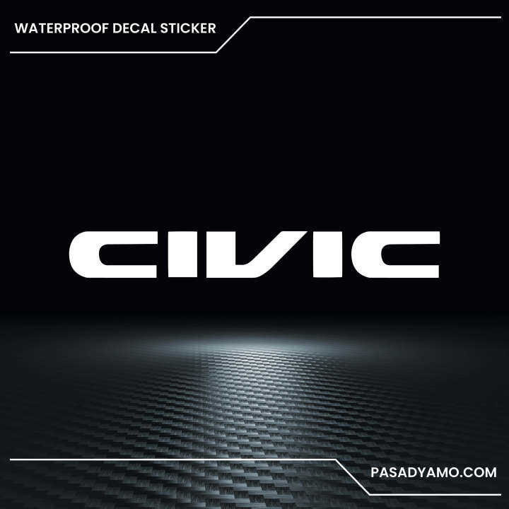 Honda Civic Logo Decal Sticker for Cars and Motorcycles 1 x 6.5 inches ...