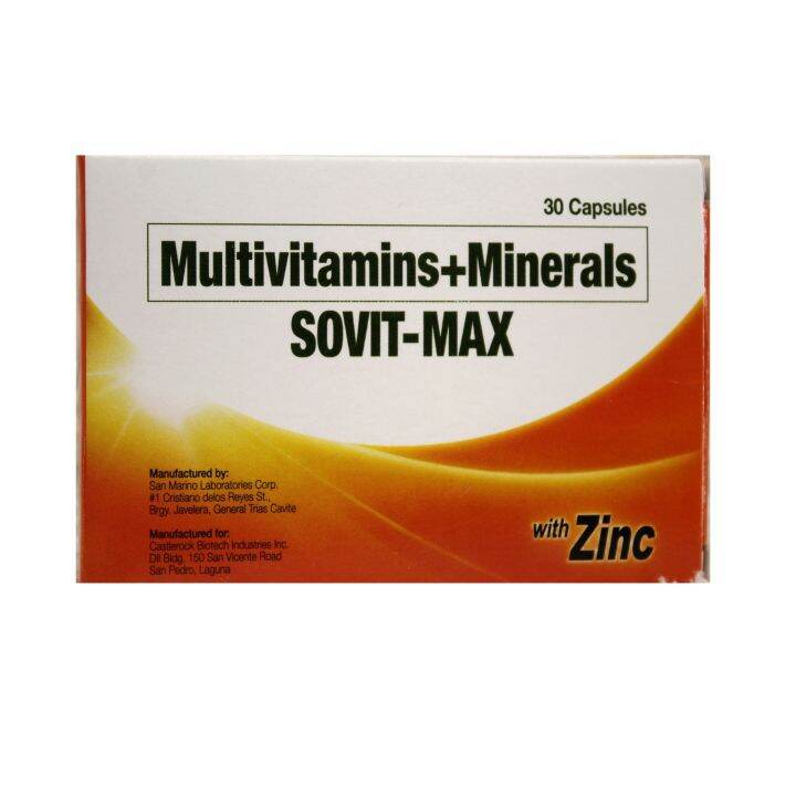 Sovit Max Multivitamins + Minerals 1 capsule | Lazada PH