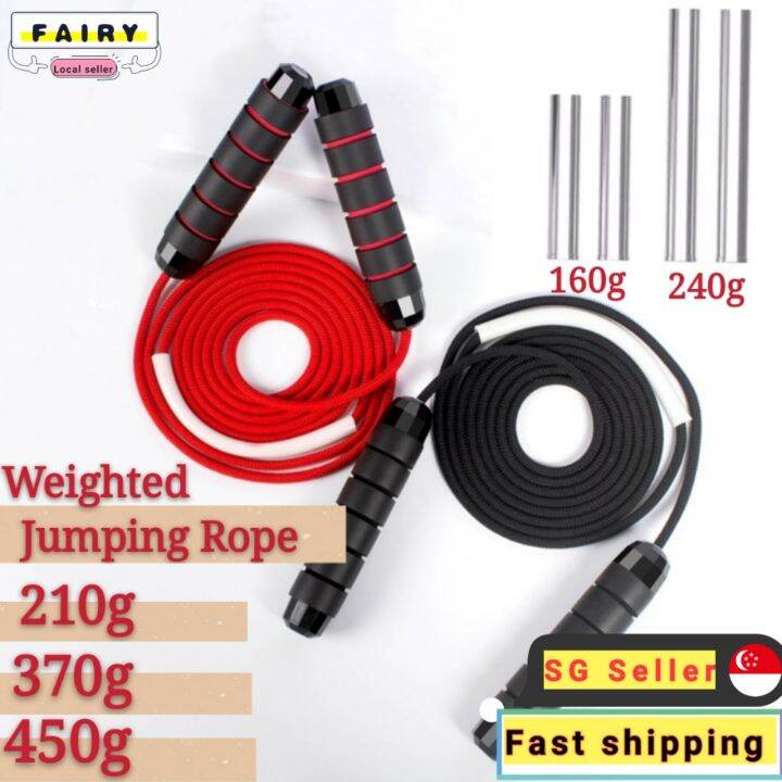 (SG Seller) Jump Rope Heavy Adjustable Weighted Skipping Jump Rope Ball ...