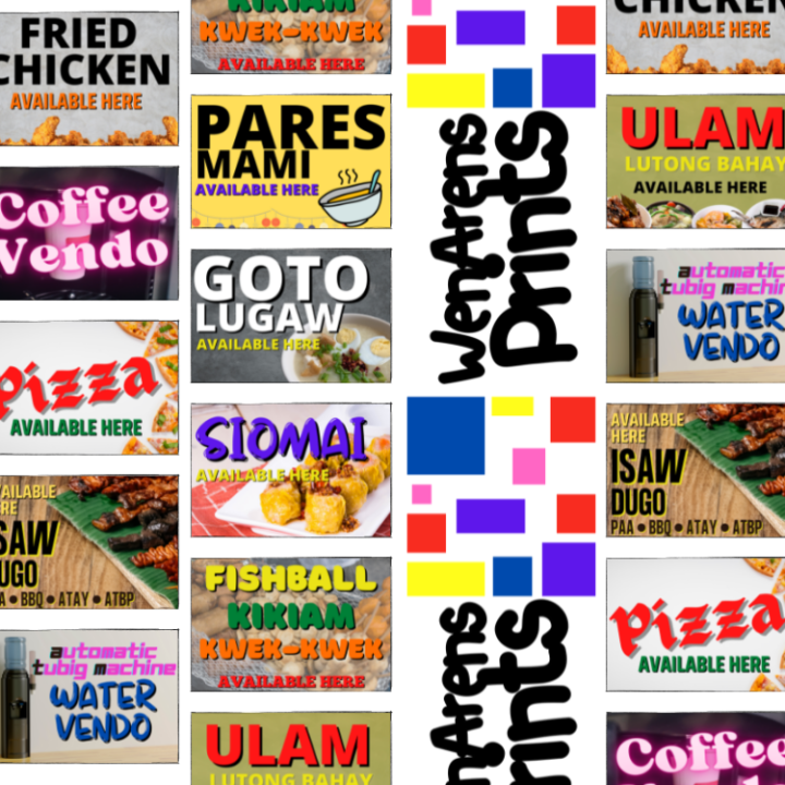 Ulam Siomai Pizza Goto Fishball Chicken for sale Laminated, Waterproof ...